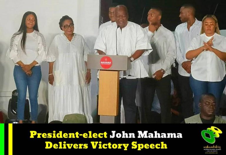 President-elect John Mahama Delivers Victory Speech – Ashantibiz